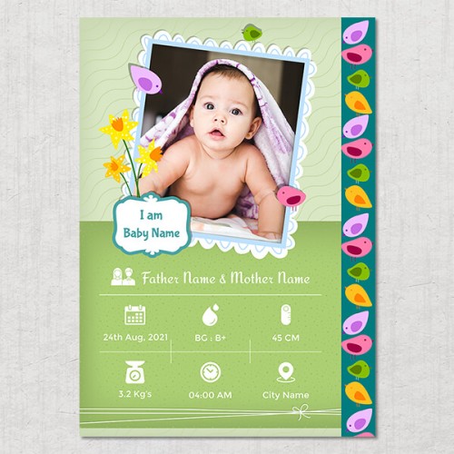 Buy Curious Baby And Lovely Birds Design Acrylic Photo Frame