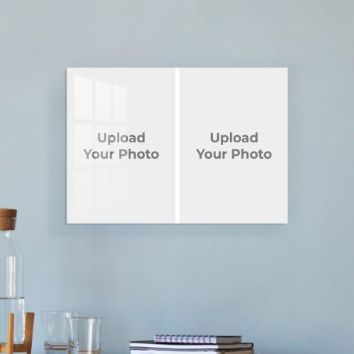 2 Pic Upload Design: Landscape Acrylic Photo Frame with Image Printing ...