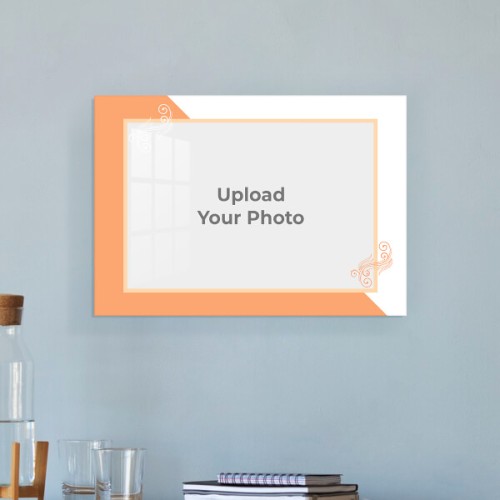 Wedding Anniversary with Floral Frame Design: Landscape Acrylic Photo ...