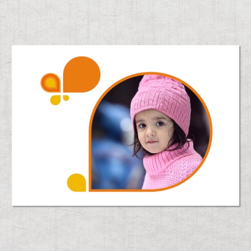 Orange Colour Abstracts Design: Landscape Acrylic Photo Frame with ...