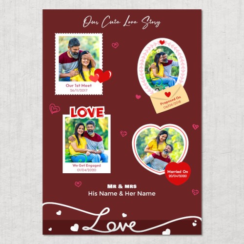Buy Couple Polaroid Picture Design Custom Portrait Love Story Photo Frame