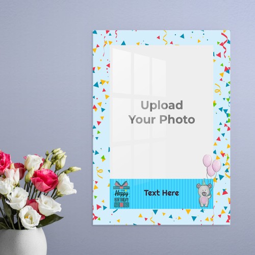 Kids Happy Birthday Design: Portrait Acrylic Photo Frame with Image ...
