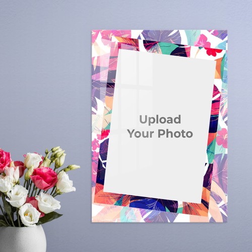 Floral Abstract Design: Portrait Acrylic Photo Frame with Image ...