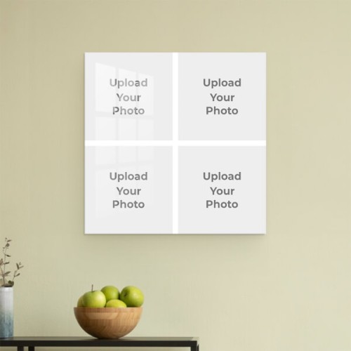 4 Pics Upload Design: Square Acrylic Photo Frame with Image Printing ...