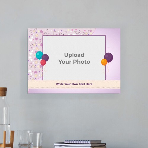 Birthday Balloons Design: Landscape Aluminium Photo Frame with Image ...