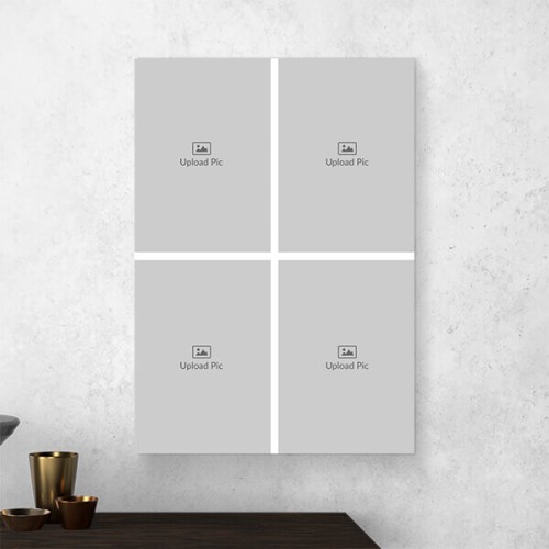 4 Pics Upload Design: Portrait Aluminium Photo Frame with Image ...