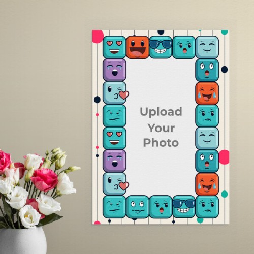 Emojis Love Design: Portrait Aluminium Photo Frame with Image Printing ...