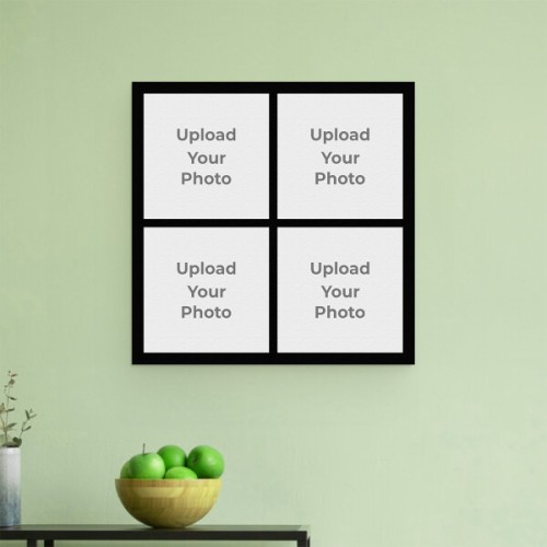 4 Pics Upload with Border Design: Square Aluminium Photo Frame with ...