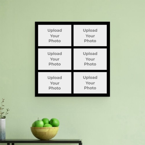 6 Pics Upload with Border Design: Square Aluminium Photo Frame with ...