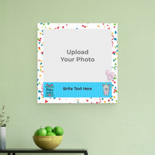 Kids Happy Birthday Design: Square Aluminium Photo Frame with Image ...