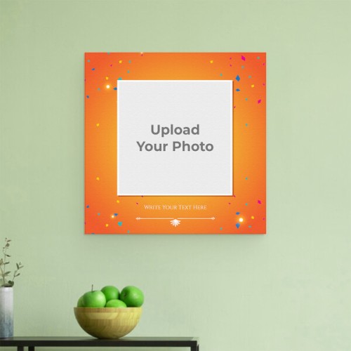 Birthday Wishes with Confetti Design: Square Aluminium Photo Frame with ...