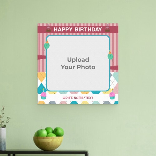 Birthday Cake Design: Square Aluminium Photo Frame with Image Printing ...