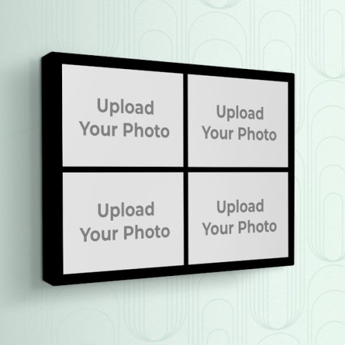 4 Pic Upload with Border Design: Landscape Canvas Photo Frame with ...
