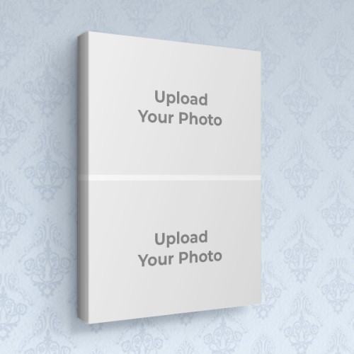 2 Pics Upload Design: Portrait Canvas Photo Frame with Image Printing ...