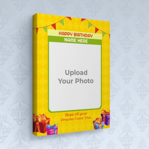 Dreams Come True Happy Birthday Design: Portrait Canvas Photo Frame ...