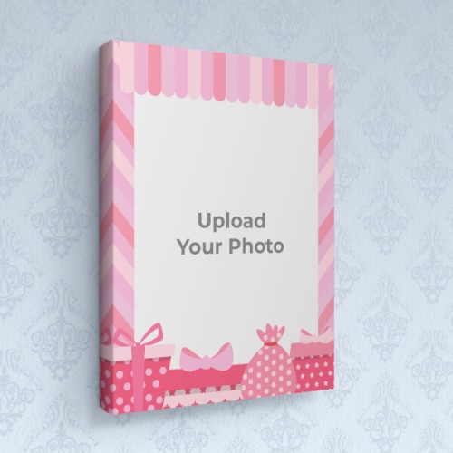 Happy Birthday with Gift Boxes Design: Portrait Canvas Photo Frame with ...