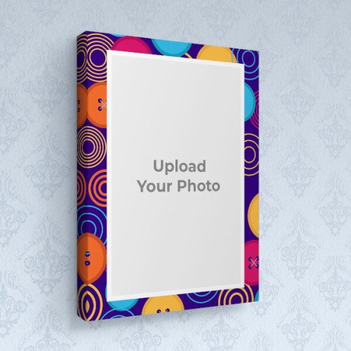 Buttons Background Design: Portrait Canvas Photo Frame with Image ...