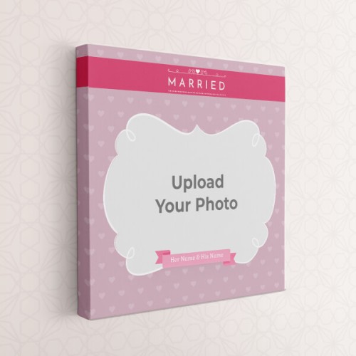 Just Married Theme: Square Canvas Photo Frame with Image Printing ...