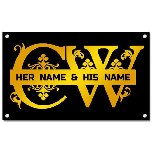 Buy Personalized Vintage Design Sign For Letters CW Couple Premium ...