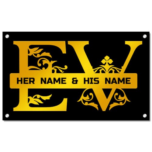 Buy Personalized Vintage Design Sign For Letters EV Couple Premium ...