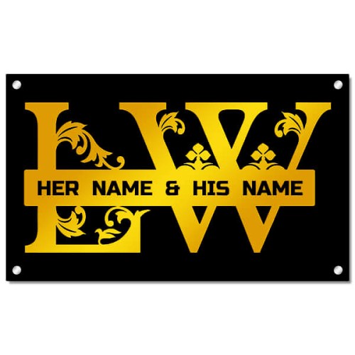 Buy Personalized Vintage Design Sign For Letters LW Couple Premium ...