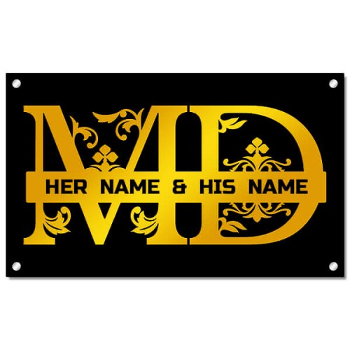 Buy Personalized Vintage Design Sign For Letters MD Couple Premium ...