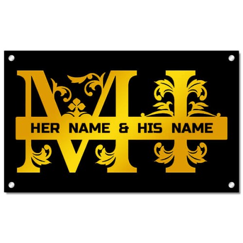 Buy Personalized Vintage Design Sign For Letters MI Couple Premium ...
