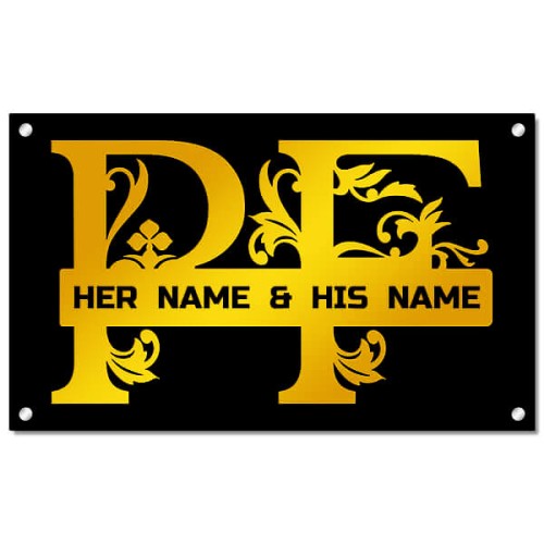 Buy Personalized Vintage Design Sign For Letters PF Couple Premium ...