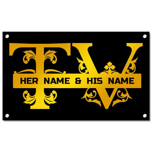 Buy Personalized Vintage Design Sign For Letters TV Couple Premium ...
