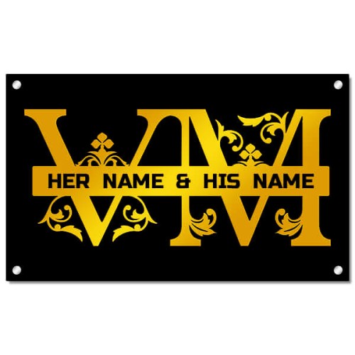 Buy Personalized Vintage Design Sign For Letters VM Couple Premium ...