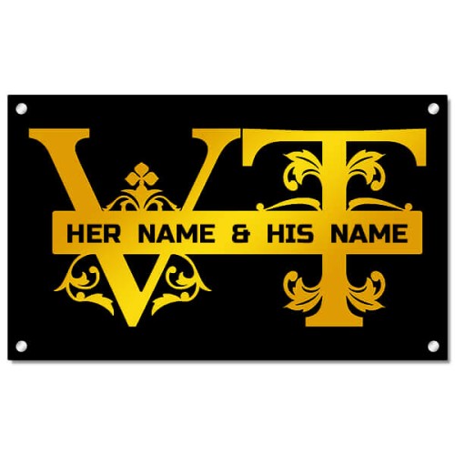 Buy Personalized Vintage Design Sign For Letters VT Couple Premium ...