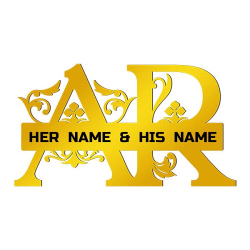 Buy Personalized Vintage Design Sign For Letters AR Couple Monogram ...