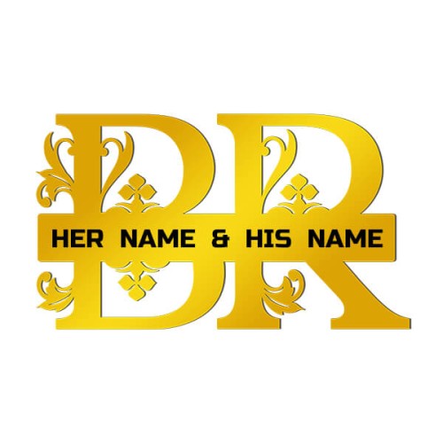Buy Personalized Vintage Design Sign For Letters BR Couple Monogram ...