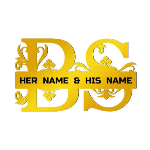 Buy Personalized Vintage Design Sign For Letters BS Couple Monogram ...