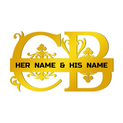 Buy Personalized Vintage Design Sign For Letters CB Couple Monogram ...