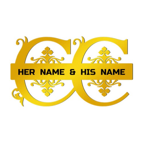 Buy Personalized Vintage Design Sign For Letters CC Couple Monogram ...
