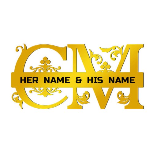 Buy Personalized Vintage Design Sign For Letters CM Couple Monogram ...