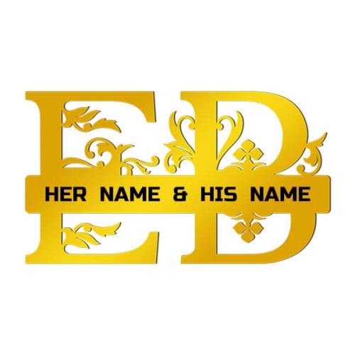 Buy Personalized Vintage Design Sign For Letters EB Couple Monogram ...