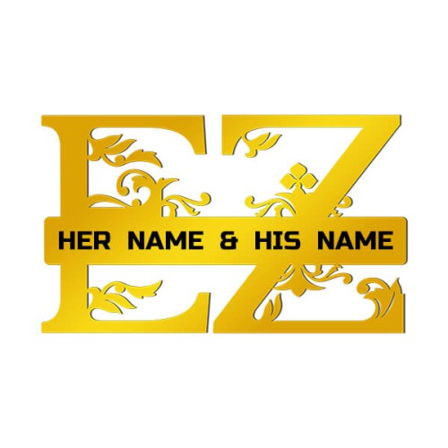 Buy Personalized Vintage Design Sign For Letters EZ Couple Monogram ...