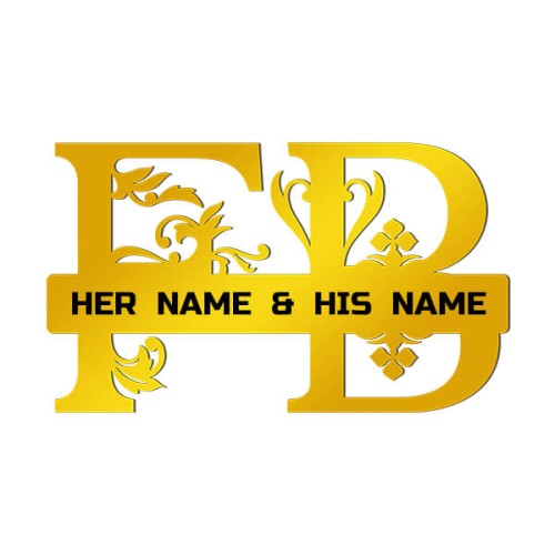 Buy Personalized Vintage Design Sign For Letters FB Couple Monogram ...