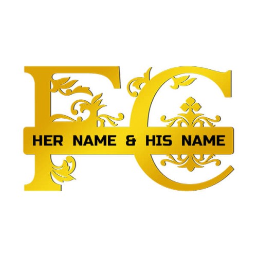Buy Personalized Vintage Design Sign For Letters FC Couple Monogram ...