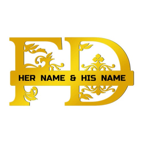 Buy Personalized Vintage Design Sign For Letters FD Couple Monogram ...