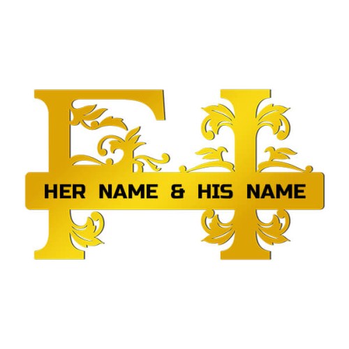 Buy Personalized Vintage Design Sign For Letters FI Couple Monogram ...