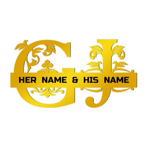 Buy Personalized Vintage Design Sign For Letters GJ Couple Monogram ...