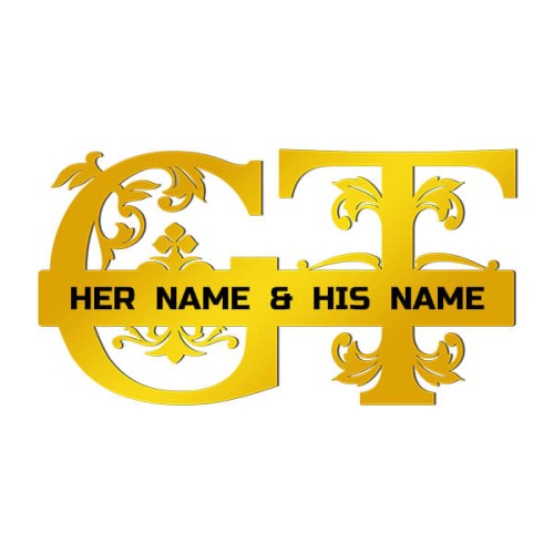Buy Personalized Vintage Design Sign For Letters GT Couple Monogram ...