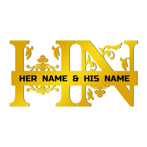 Buy Personalized Vintage Design Sign For Letters HN Couple Monogram ...
