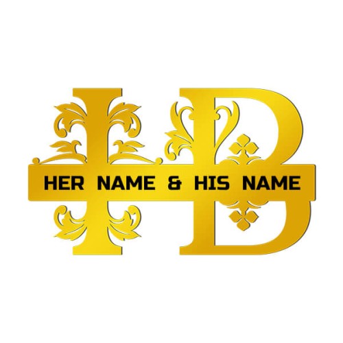 Buy Personalized Vintage Design Sign For Letters IB Couple Monogram ...