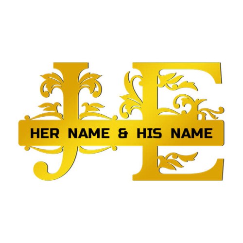 Buy Personalized Vintage Design Sign For Letters JE Couple Monogram ...