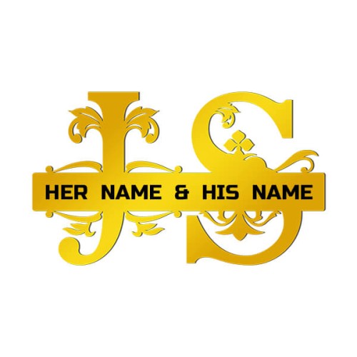 Buy Personalized Vintage Design Sign For Letters JS Couple Monogram ...