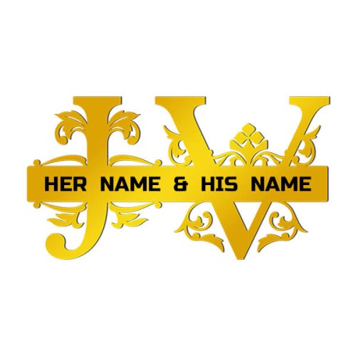 Buy Personalized Vintage Design Sign For Letters JV Couple Monogram ...